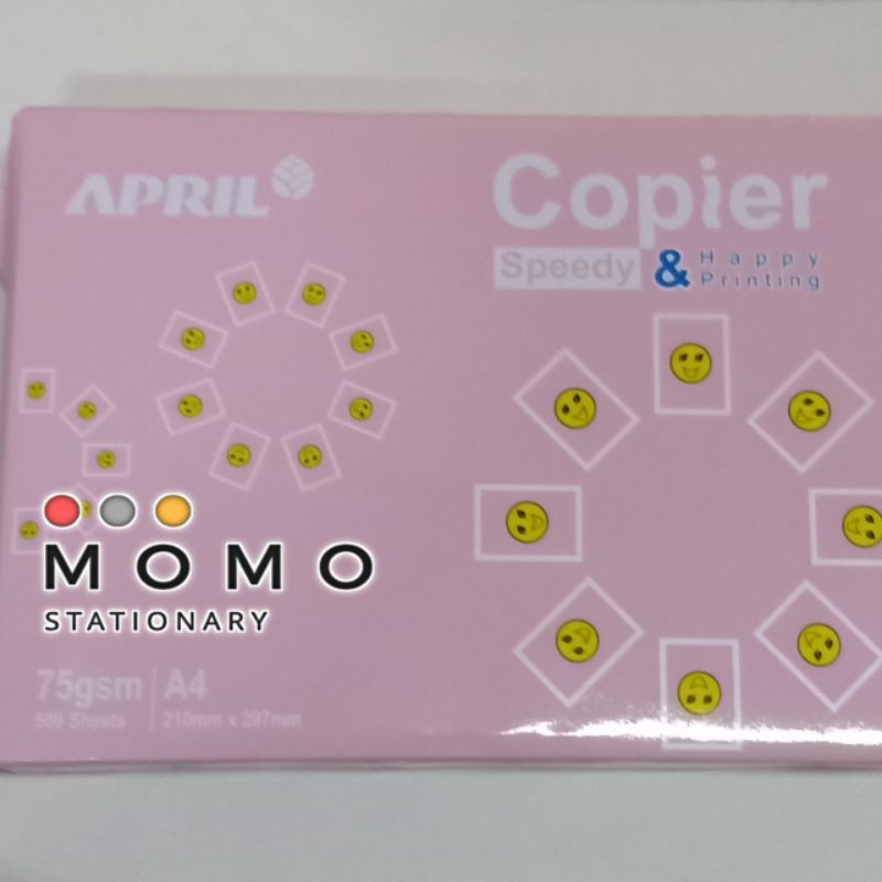 Jual Kertas A4 hvs print April happy 75 gsm ( 500 lembar) | Shopee ...