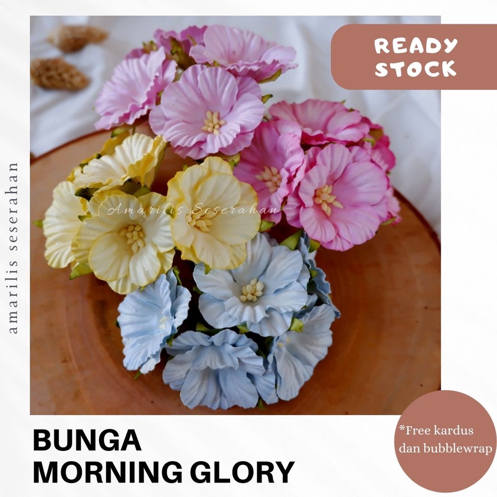 Jual 200. Mulberry Paper Flower Bunga Kertas Scrapbook Mahar Morning ...