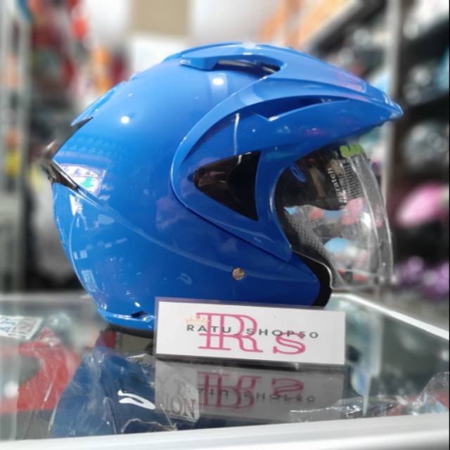 Jual Helm Hiu Arrow Biru doubel visor SNI | Shopee Indonesia