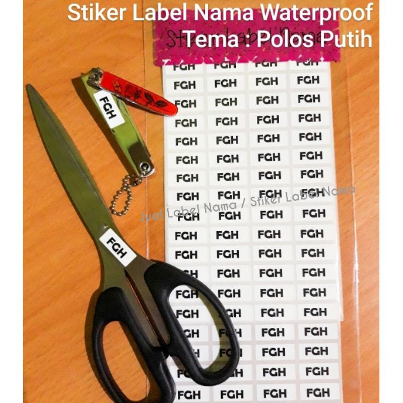 Jual POLOS PUTIH ~ STIKER LABEL NAMA WATERPROOF / LABEL NAMA TAHAN AIR ...