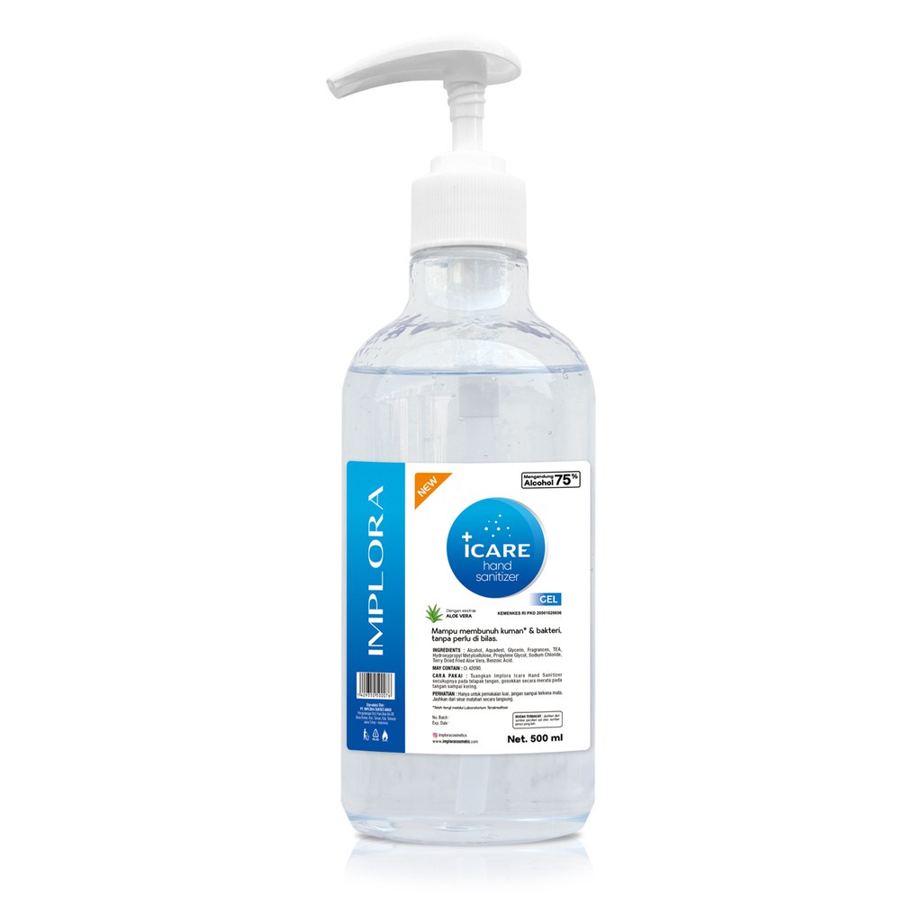 Jual Implora Icare Hand Sanitizer Antiseptic 500ml + Pump (GEL ...