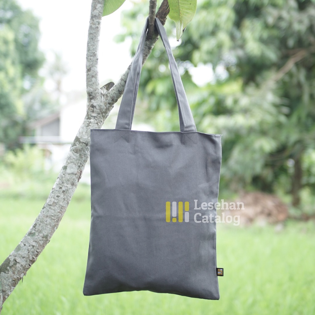 Jual TOTEBAG Kanvas polos Abu-abu | Shopee Indonesia