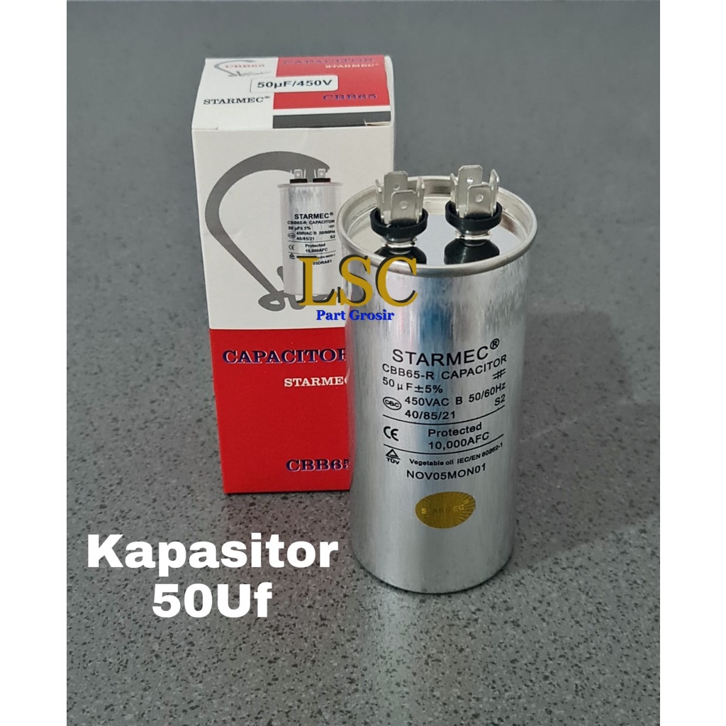 Jual Kapasitor AC 50 uF SMC Micro Capasitor 50uF AC 450V Mikro Farad | Shopee Indonesia