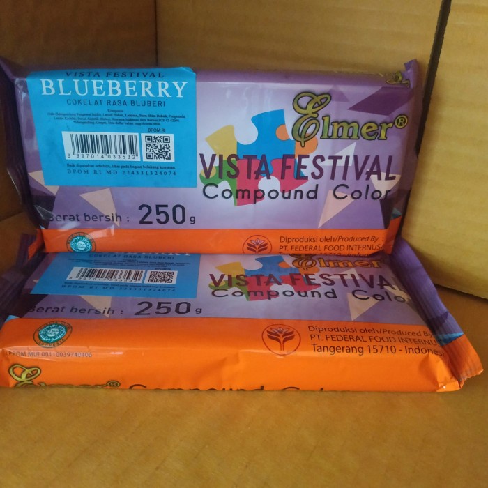 Jual Elmer compound cokelat blueberri/ compound chocolate blueberry 250 ...