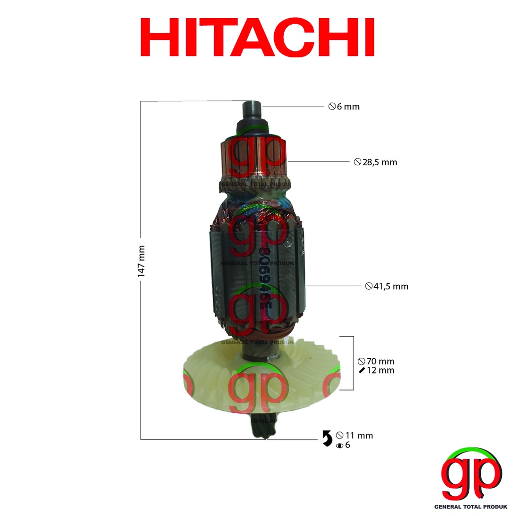 Jual Armature H 41SD Hitachi Mesin Bor Bobok / Demolition Jack Hammer ...