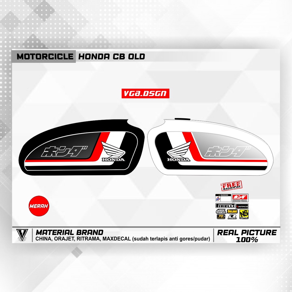 Jual STIKER CB 100 TANGKI CB GLATIK STRIPING MOTOR HONDA CB 125 STIKER ...