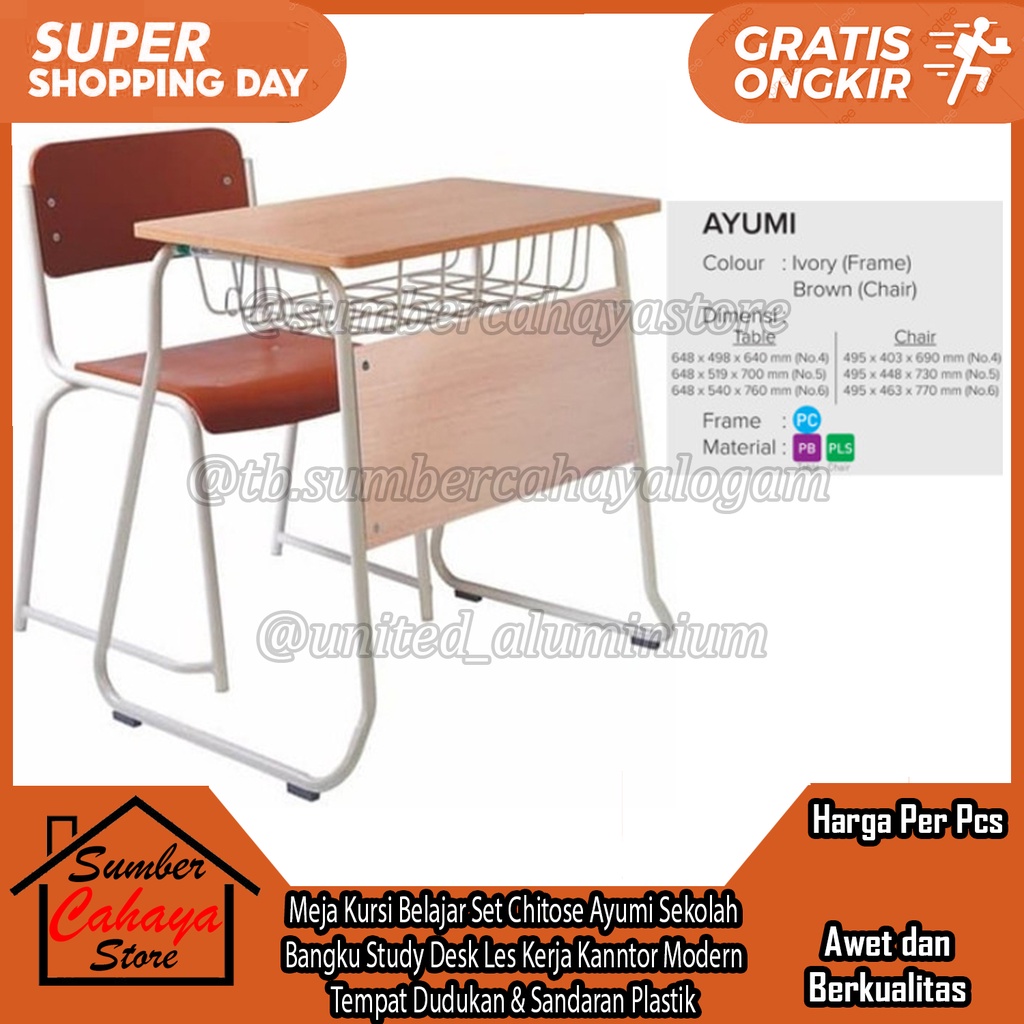 Jual Meja Kursi Belajar Set Chitose Ayumi Sekolah Bangku Sender Study ...