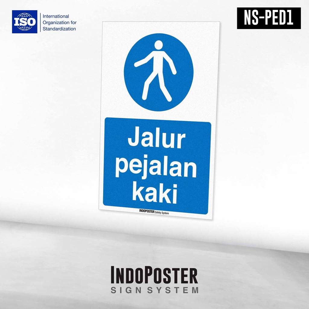 Jual Stiker Sign ISO Jalur Pejalan Kaki Pedestrian Walkway | Shopee ...