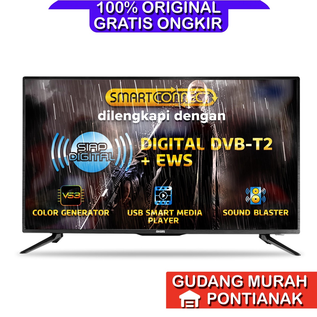 Jual SMART TV GARANSI 5 TAHUN PANEL LED DIGITAL AKARI SMARTCONNECT 32 ...