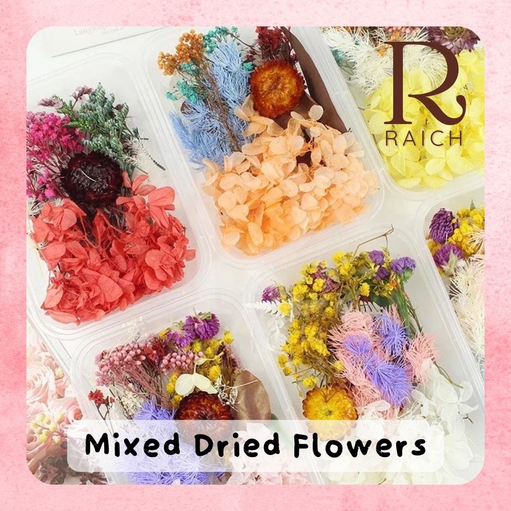 Jual Mixed Dried Flowers Candle / Bunga Kering Campur Lilin Resin ...