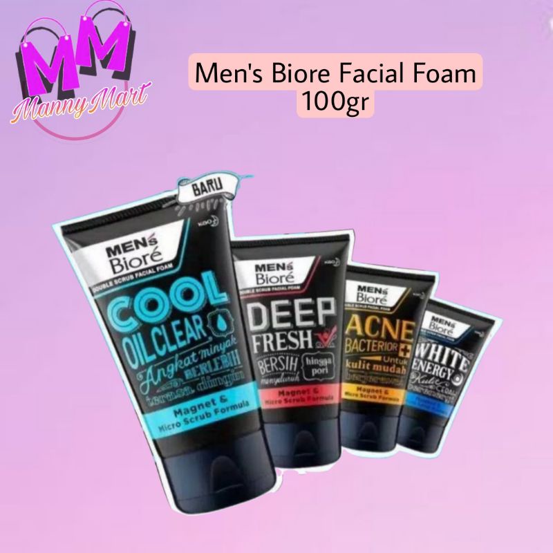 Jual Mens Biore Double Scrub Facial Foam 100gr | Shopee Indonesia
