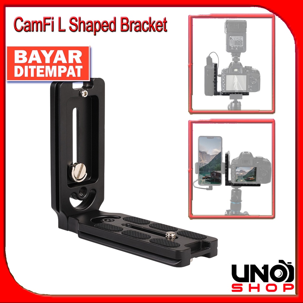 Jual CamFi L Shape Bracket Quick Release Plate Stand Holder for DSLR ...