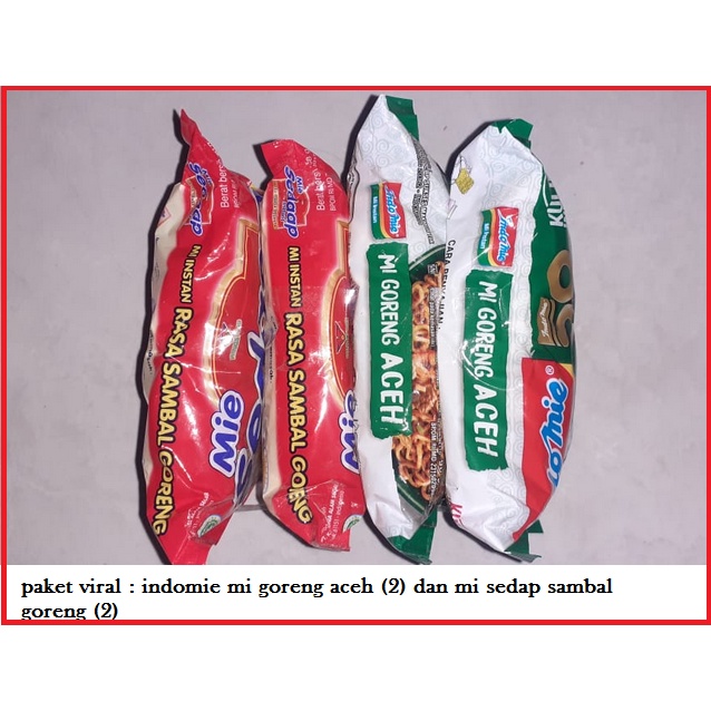 Jual [paket viral] Indomie Mi Goreng Aceh dan Mi sedap Sambal Goreng 4 ...