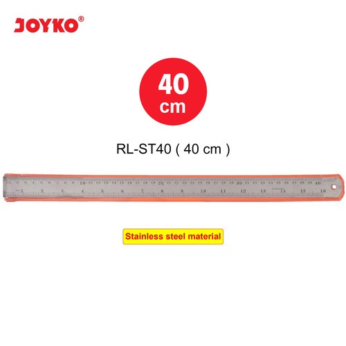 Jual Stainless Steel Ruler / Penggaris Besi Joyko RL-ST40 40 cm 40cm ...