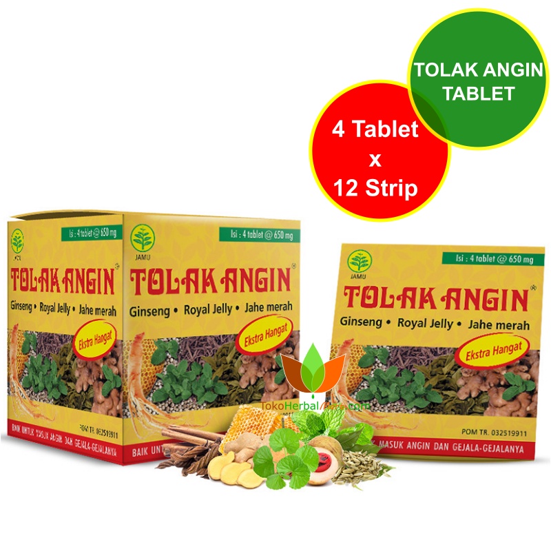 Jual JAMU TOLAK ANGIN TABLET SIDOMUNCUL 1 BOX (4 TABLET @650 Mg x 12 ...
