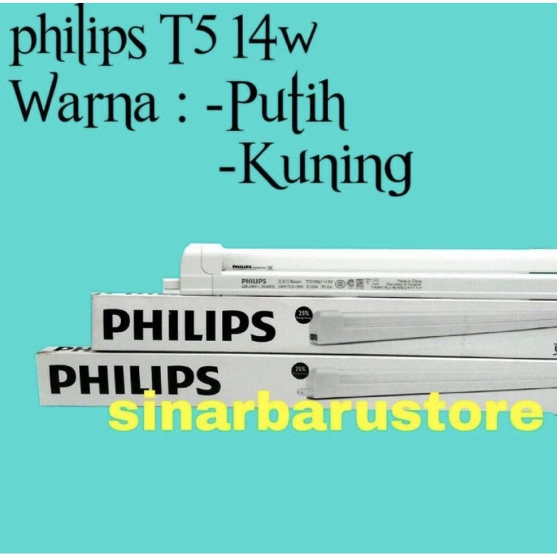 Jual Lampu TL-T5 Philips Essential Set 14 Watt (Putih & Kuning) 55 cm ...