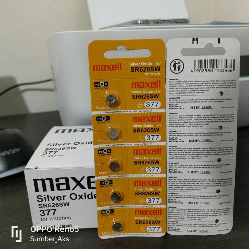 Jual ORIGINAL Baterai Maxell 377 SR626SW SR 626 SW Batre Jam tangan Batrai Battery | Shopee ...