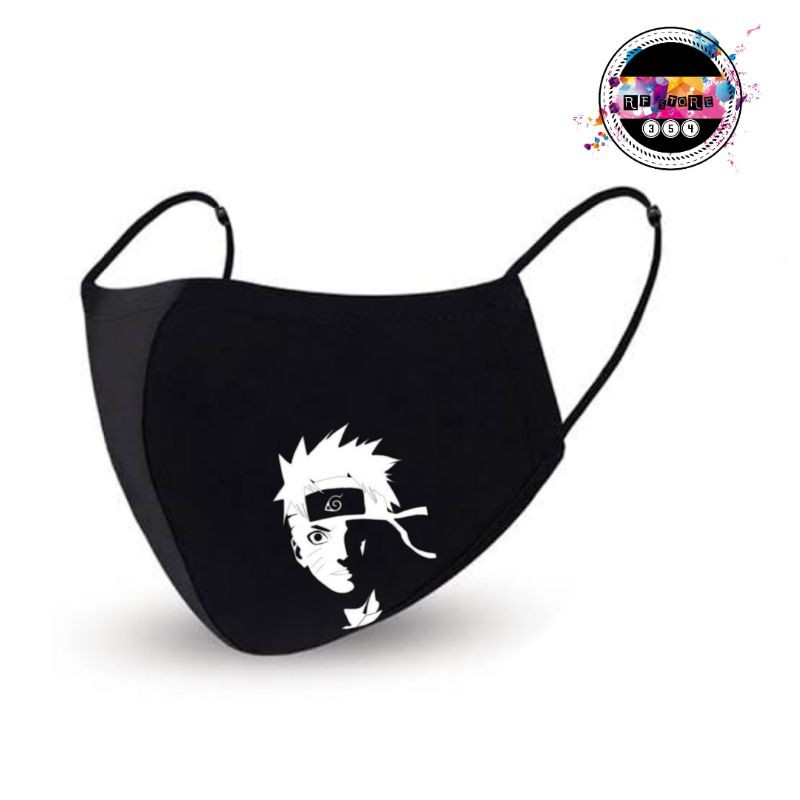 Jual Masker Kain 3 Lapis Earloop - Naruto Anime / Masker hitam 3PLY ...