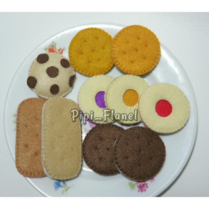 Jual Mainan Edukasi Flanel Replika Cemilan Biskuit / Cookies Snack ...