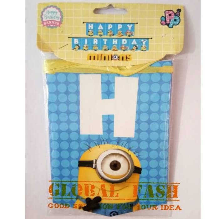 Jual banner HBD MINION / bunting flag minion/ banner flag minion ...