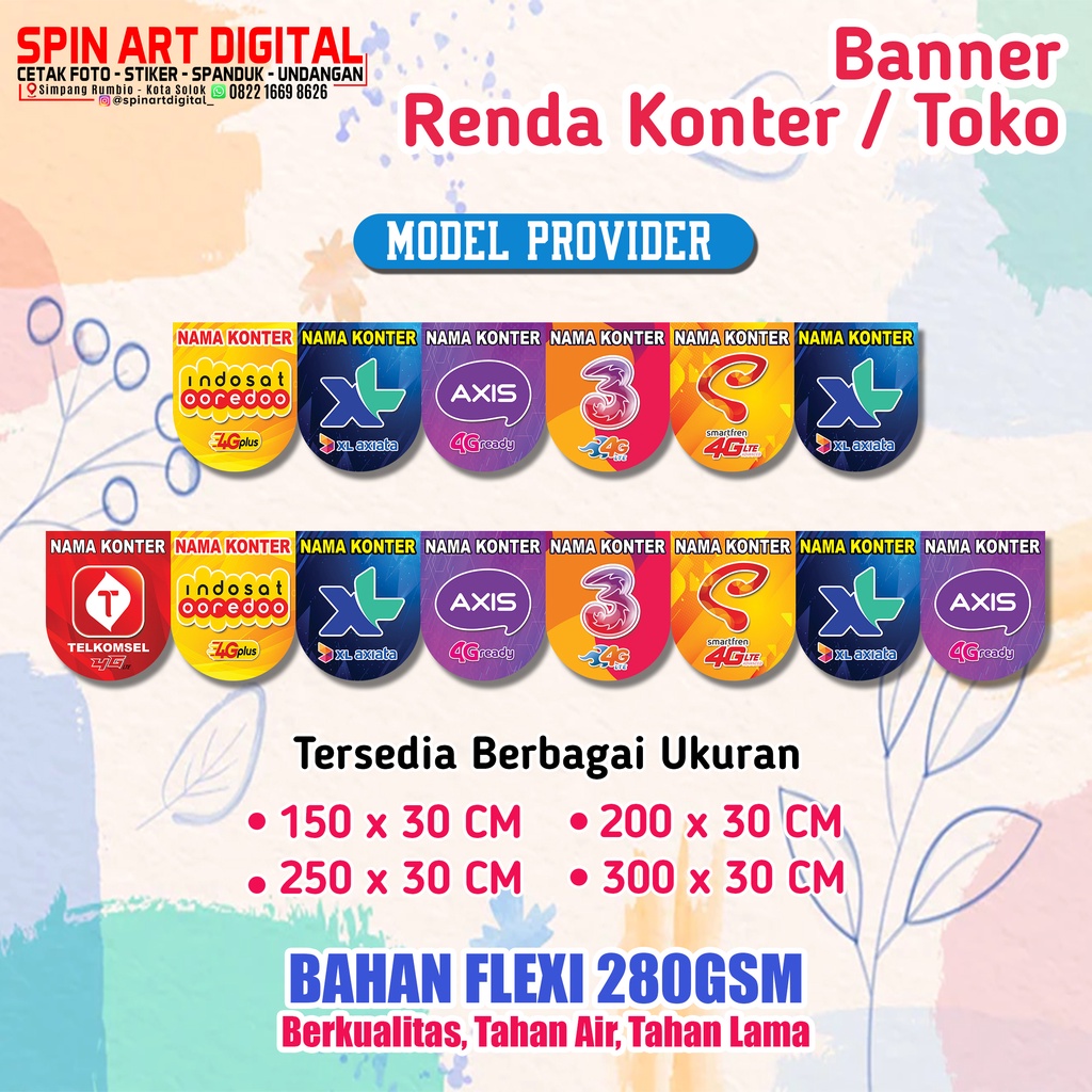 Jual Banner Konter, Renda Konter, Spanduk Renda Konter | Shopee Indonesia