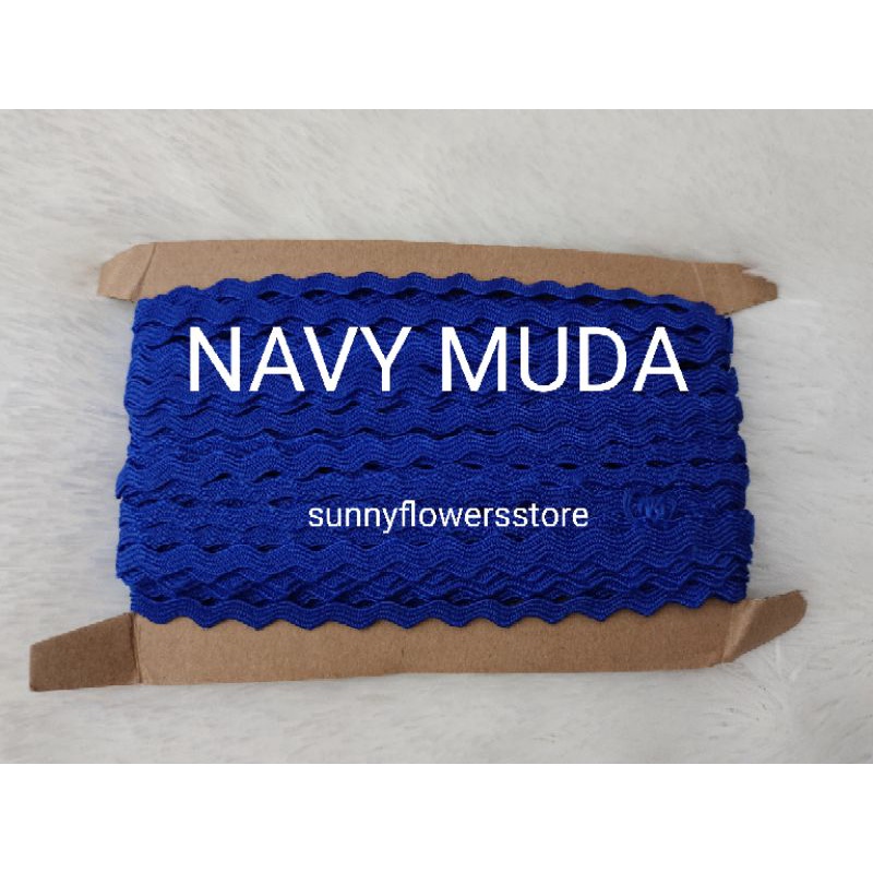 Jual Renda zig -zag/ biku biku lebar 0,5 cm isi 18 meter | Shopee Indonesia