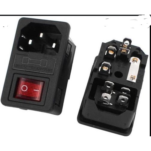 Jual Socket AC Power 3in1 Saklar Lampu Switch fuse Holder Outlet Soket 220v | Shopee Indonesia