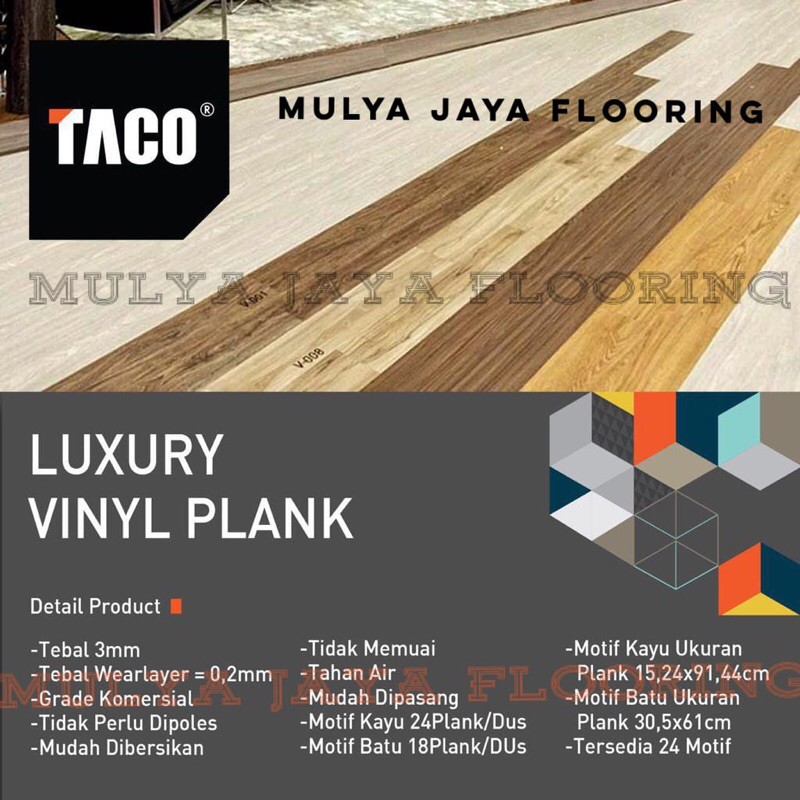 Jual Vinyl Taco 3mm (Lantai vinyl Taco 3mm) | Shopee Indonesia