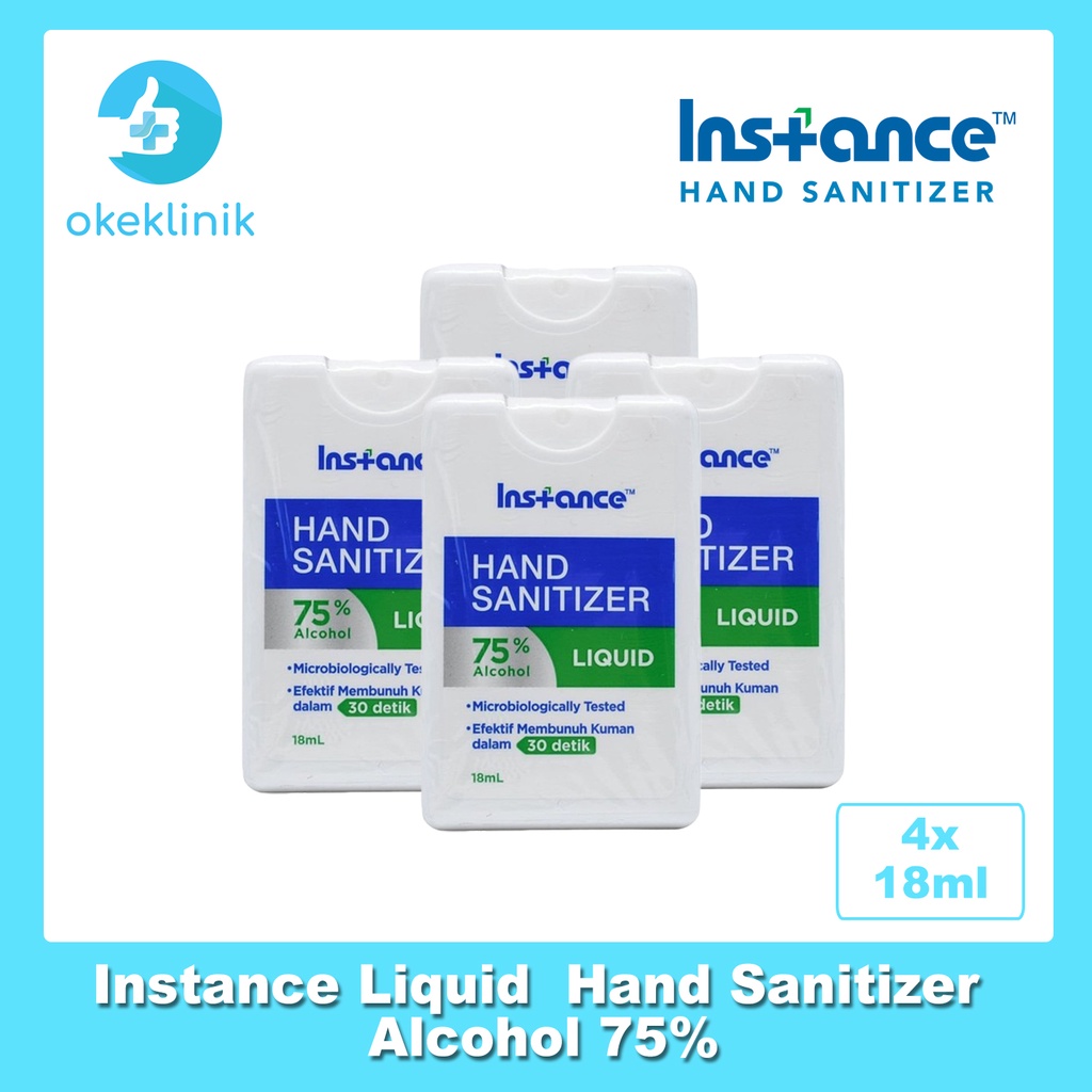 Jual Instance Hand Sanitiser Liquid 18 ml 75% Alcohol (4 pcs) | Shopee ...