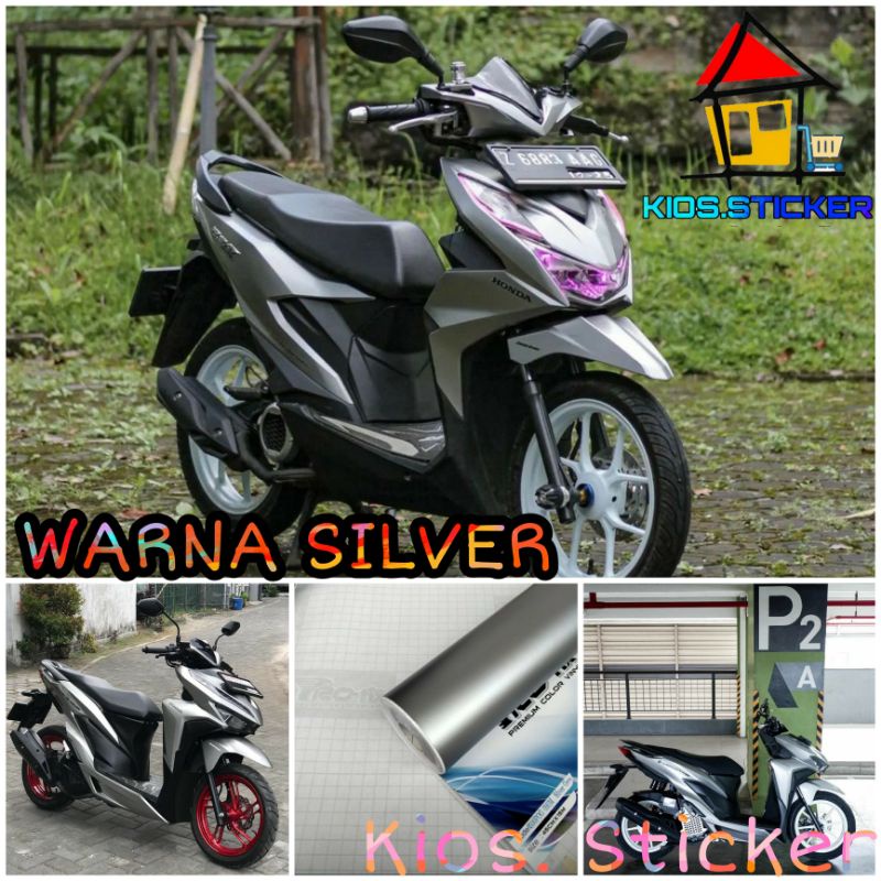 Jual Sticker Skotlet Silver Doff / Silver Glossy Stiker Motor Warna ...