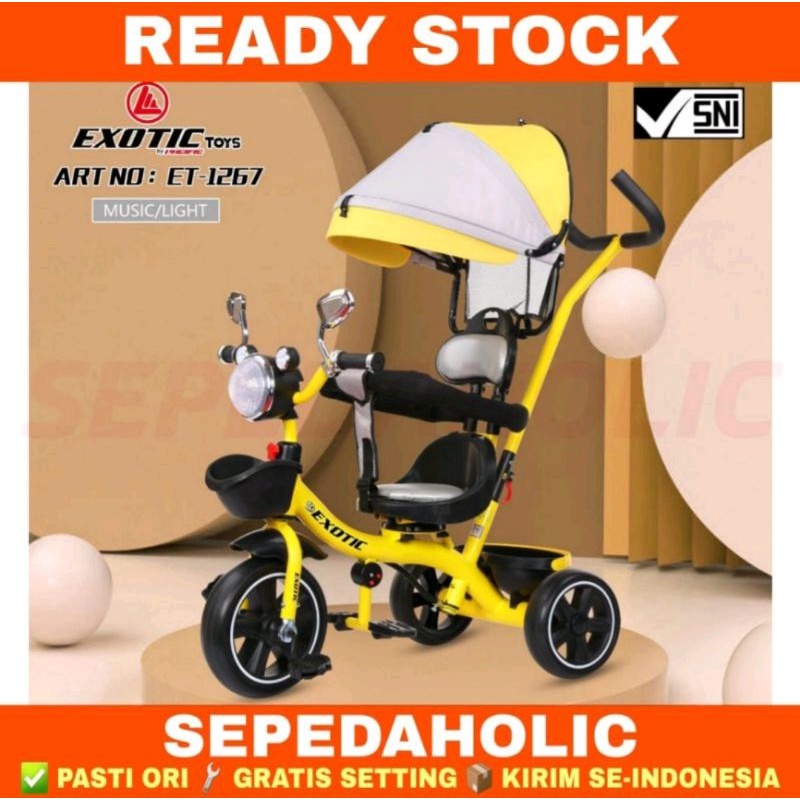 Jual Sepeda Roda Tiga 3 EXOTIC ET 1267 1269 Tricycle Stroller Anak ...