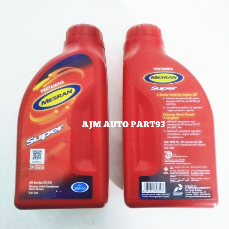 Jual OLI MESRAN SUPER PERTAMINA 0,8 SAE 20/50 800ML | Shopee Indonesia