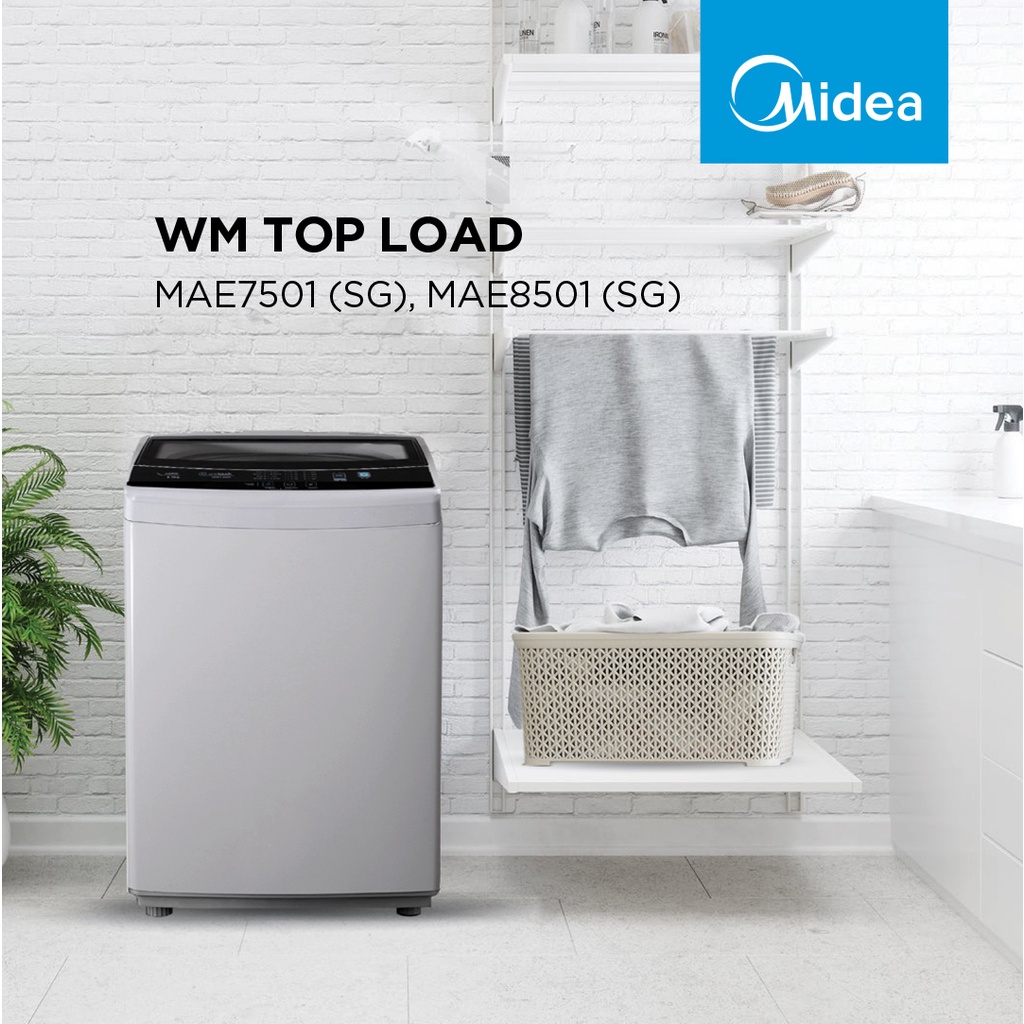 Jual Washing Machine Midea Top Load MAE7501(SG) / MAE8501(SG) | Shopee ...