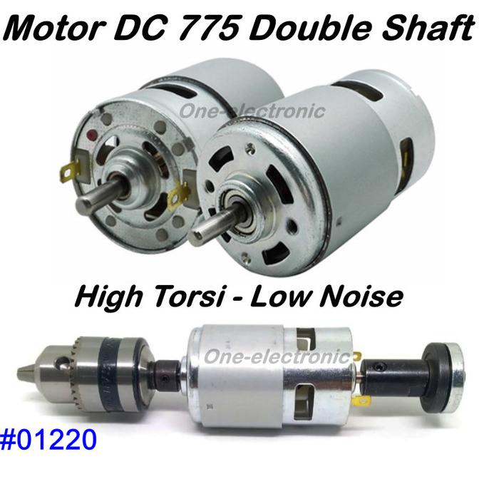 Jual $+$+$+$+] Motor 775 DC 12V 10000RPM High Speed double Shaft Low ...
