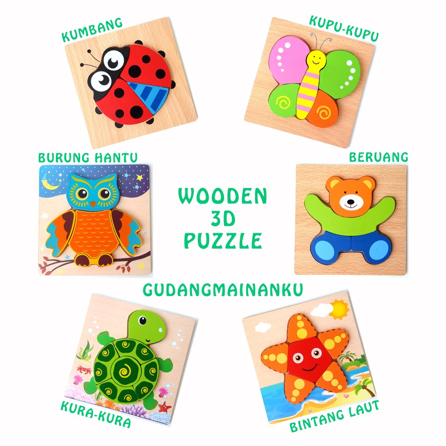 Jual Mainan Puzzle 3D Kayu Seri Binatang SNI | Shopee Indonesia