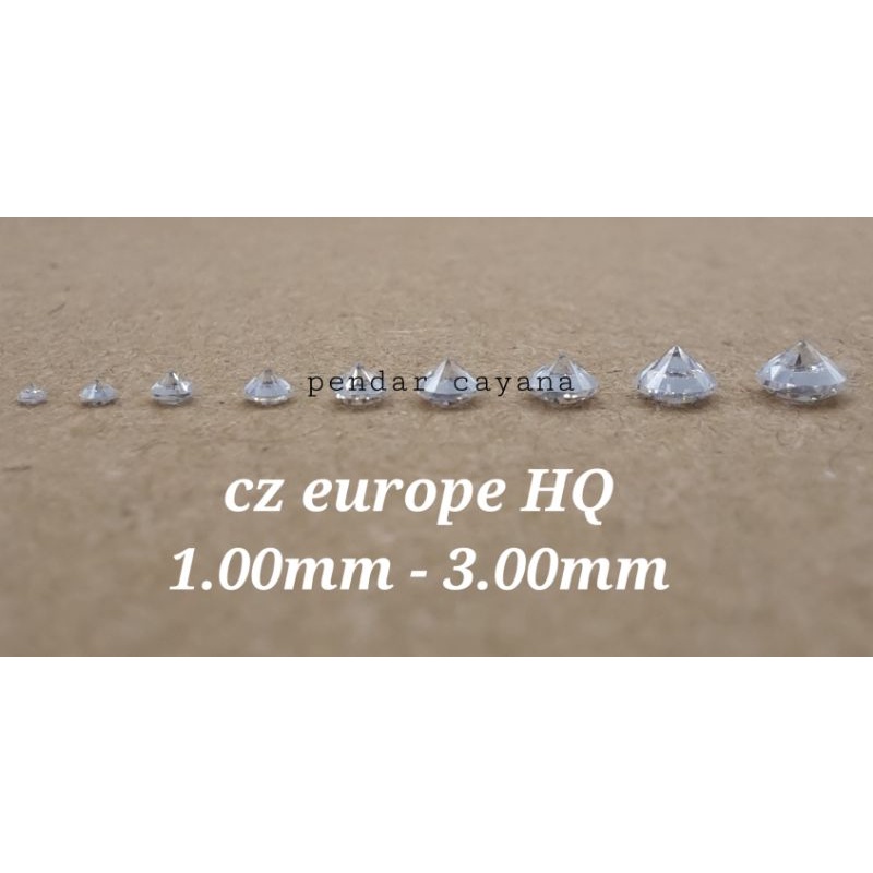 Jual batu permata sirkon A4 EUROPE cubic zirconia 1mm - 3mm bulat putih / BUTIR | Shopee Indonesia