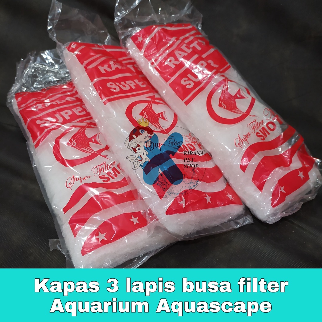 Jual kapas Filter Aquarium / Busa Filter / Filter Super 3Lapis / Filter ...