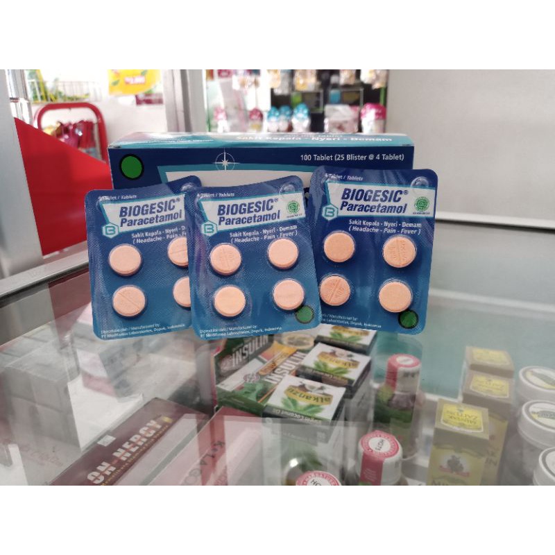 Jual BIOGESIC 1 STRIP ISI 4 TABLET I Obat Demam, Pereda Nyeri Sakit ...