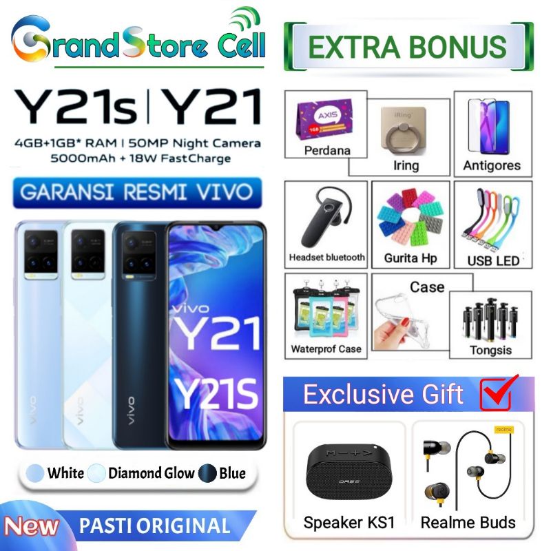 Jual VIVO Y21 4/64 | Y 21A 4/64 | Y21s - Y21 s 4/128 | Y02T 4/64 GARANSI RESMI VIVO | Shopee ...