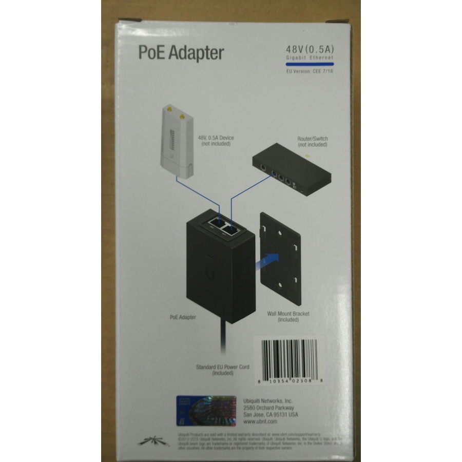 Jual UBNT Carrier PoE Adapter 48V-0,5A Gigabit (POE-48-24W-G) | Shopee ...