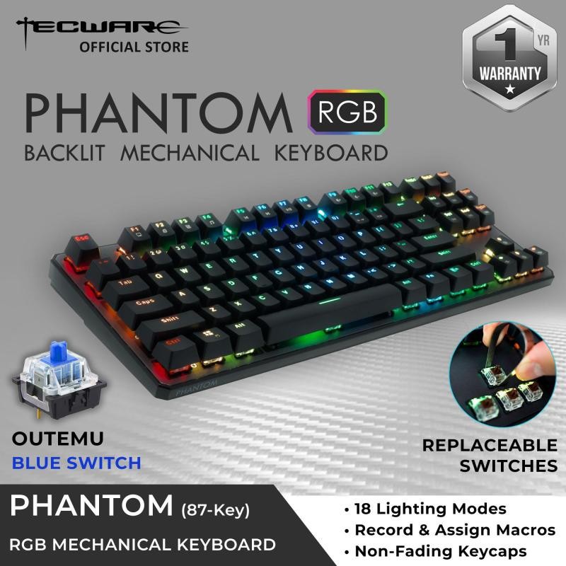 Jual Tecware Phantom 87 TKL RGB - Mechanical Gaming Keyboard | Shopee ...