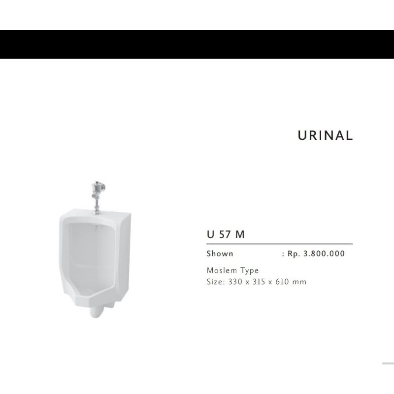 Jual Urinal U57m Toto / Urinoir Toto U57M Set Push Kran T60p Original ...