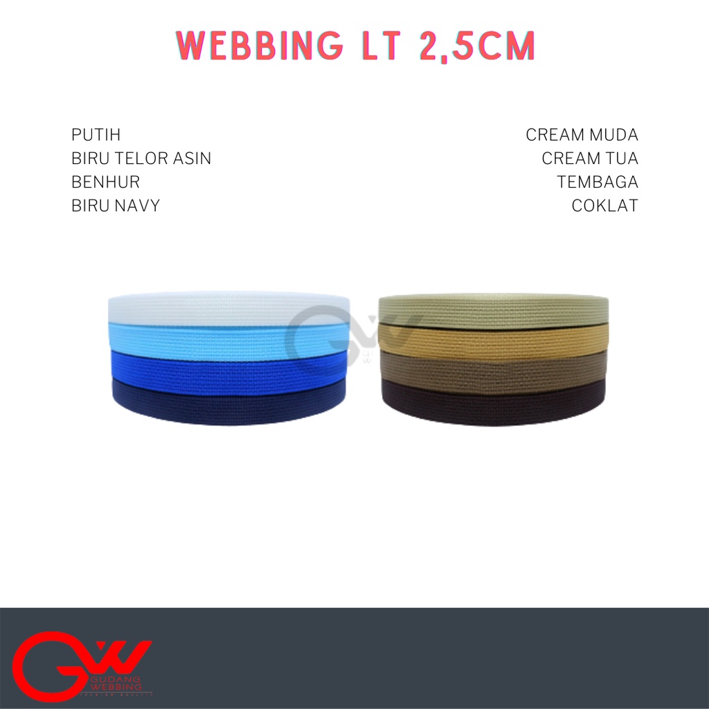 Jual Tali Webbing - AA LT 2,5 warna - ECERAN | Shopee Indonesia