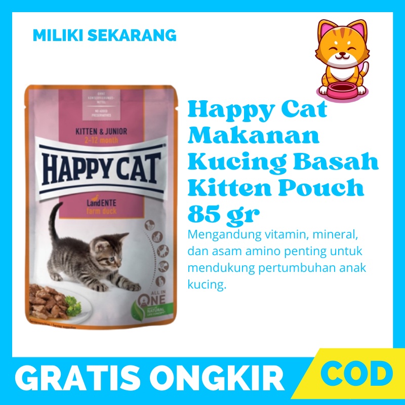 Jual Happy Cat - Happy Cat Makanan Kucing Basah Kitten & Junior Farm ...