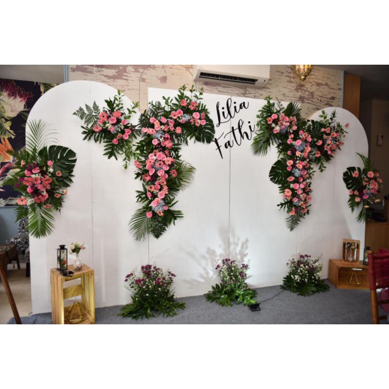 Jual wall backdrop/backdrop nikah/backdrop lamaran | Shopee Indonesia