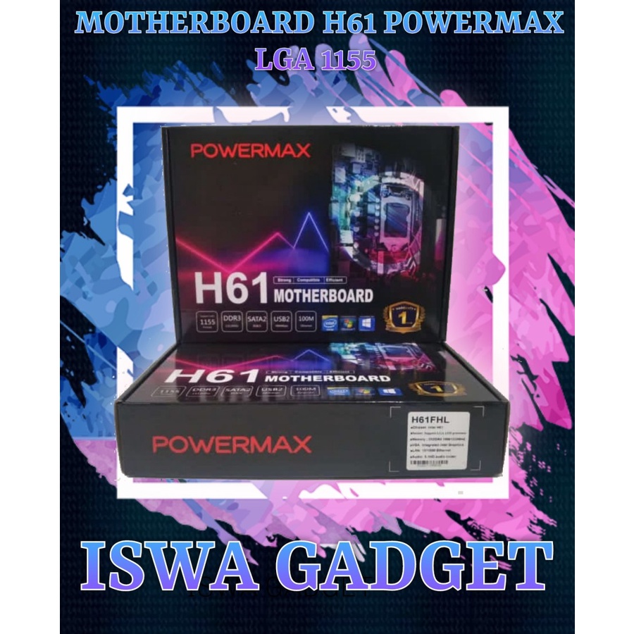 Jual Motherboard POWERMAX H61 Intel LGA1155 H61 DDR3 | Shopee Indonesia