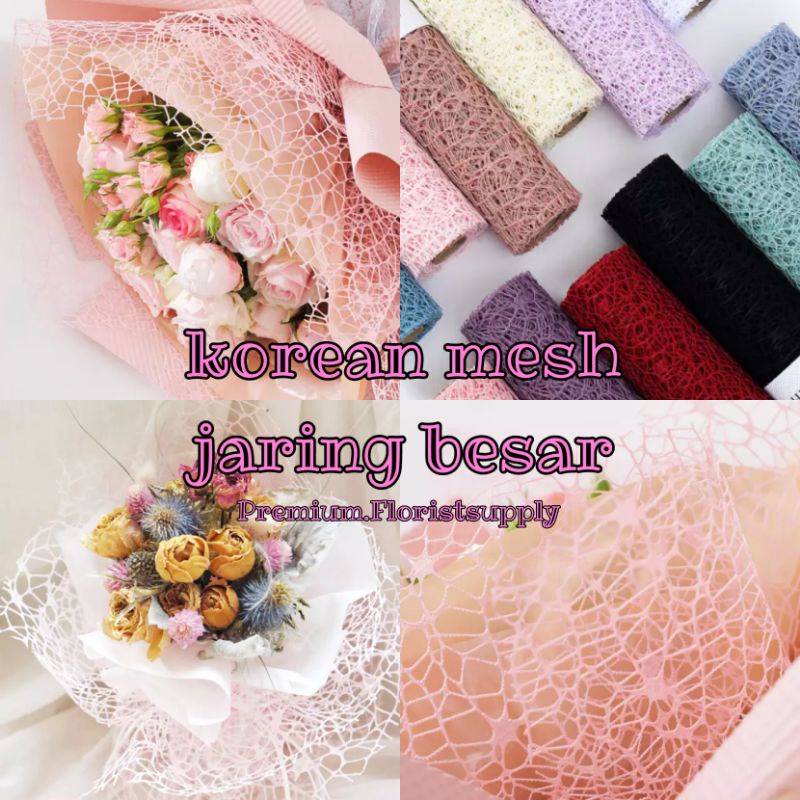 Jual wrapping paper korean mesh paper jaring besar 50cm*5m | Shopee ...