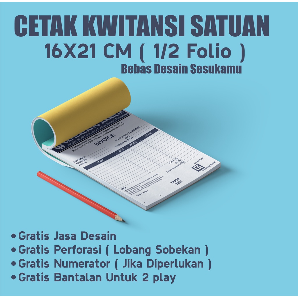 Jual NOTA CUSTOM UKURAN 1/2 FOLIO -- 16x21cm FREE DESIGN | Shopee Indonesia