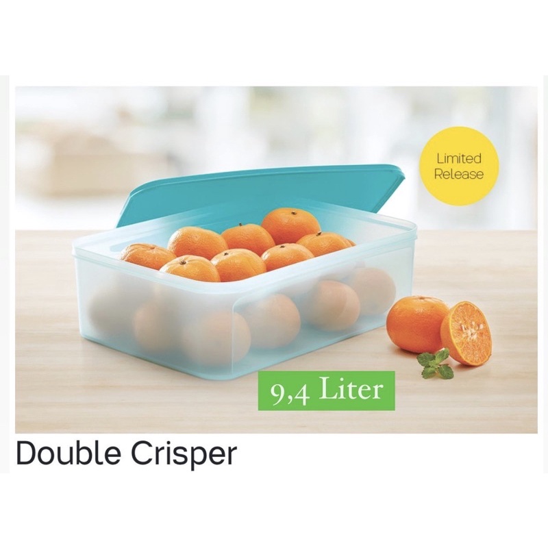 Jual DOUBLE CRISPER TUPPERWARE penyimpanan makanan besar | Shopee Indonesia