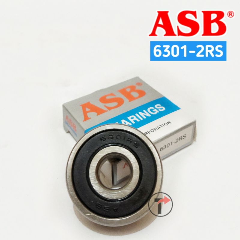 Jual LAHER / BALL BEARING 6301 2RS merk ASB ukuran 12 x 37 x 12 mm ...